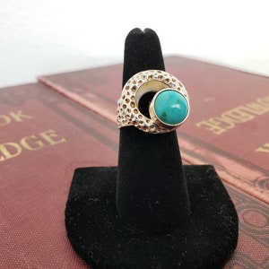 Jay King Turquoise Ring Sz 6 3/4 / Modernist Design in Sterling Silver ...