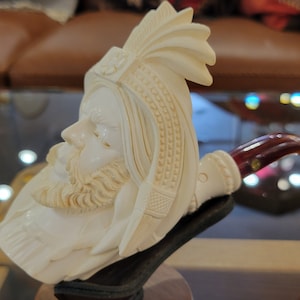 Meerschaum Tobacco Pipe CAO ~ Large Carved Sultan Face ~ Unused Pipe by ...