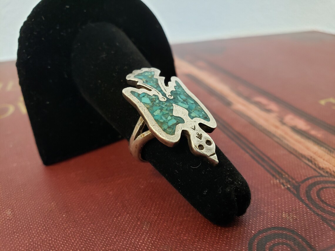 Turquoise Peyote Bird Ring / Handcrafted Native American - Etsy