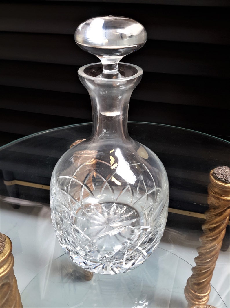 Block Cut Crystal Decanter Barware Mouth Blown Poland Original - Etsy