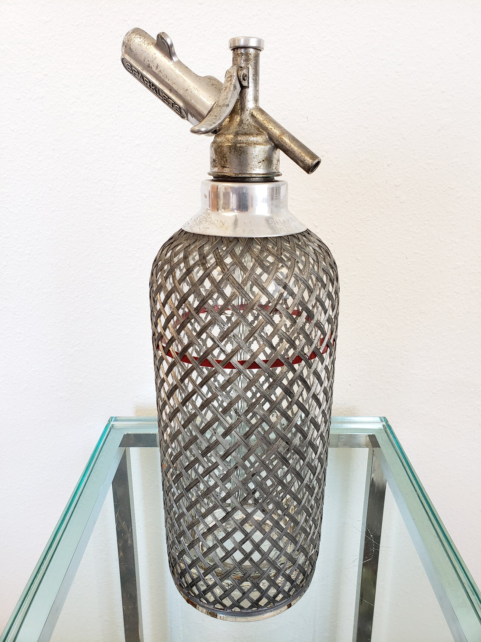Antique Sparkletts Siphon Bottle / Wire Mesh Soda Siphon | Etsy