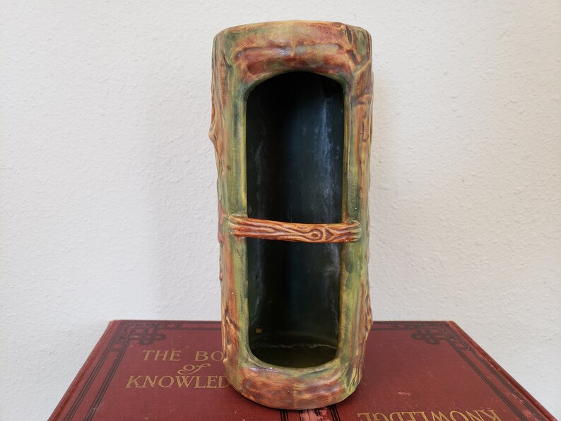 Weller Woodcraft Pottery Leaf Log Planter Box Vase / Organic - Etsy