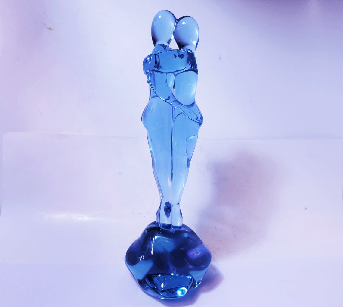 Murano Art Glass Sculpture / Embracing Lovers Couple / Sun - Etsy