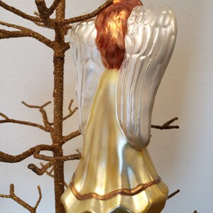 Large Blown Glass Angel Ornament / Christmas Tree Decor / 9 1/2 Tall ...