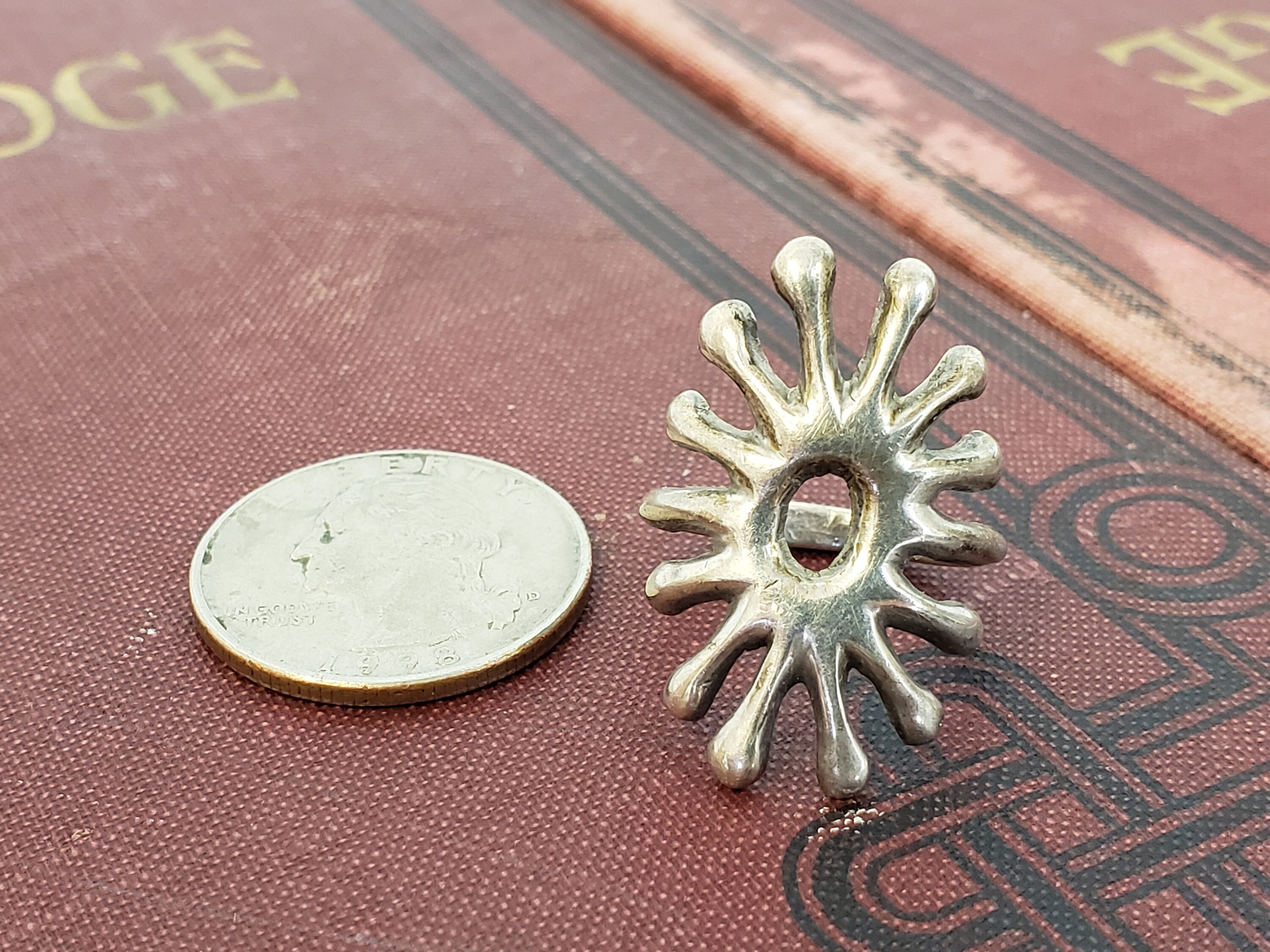 Sterling Silver Splat Ring / Artisan Signed FT / Handcrafted - Etsy