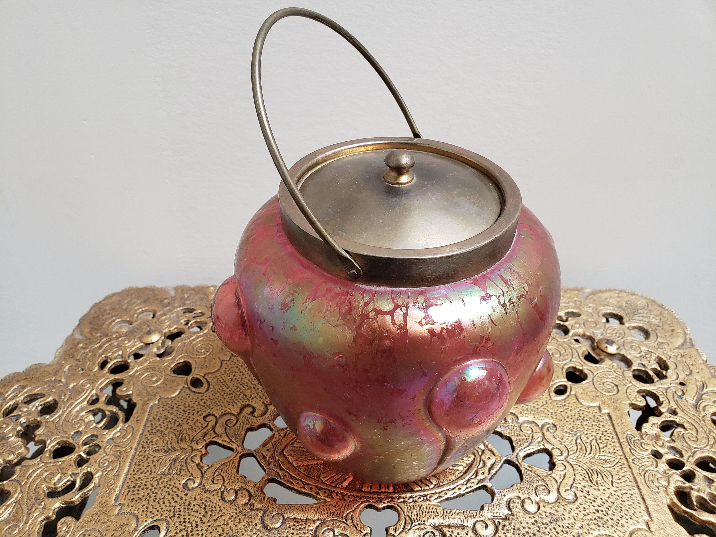 Loetz Glass Droplet Biscuit Jar / Loetz Bohemian Art Glass / - Etsy