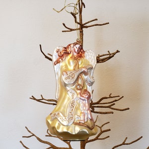 Large Blown Glass Angel Ornament / Christmas Tree Decor / 9 - Etsy