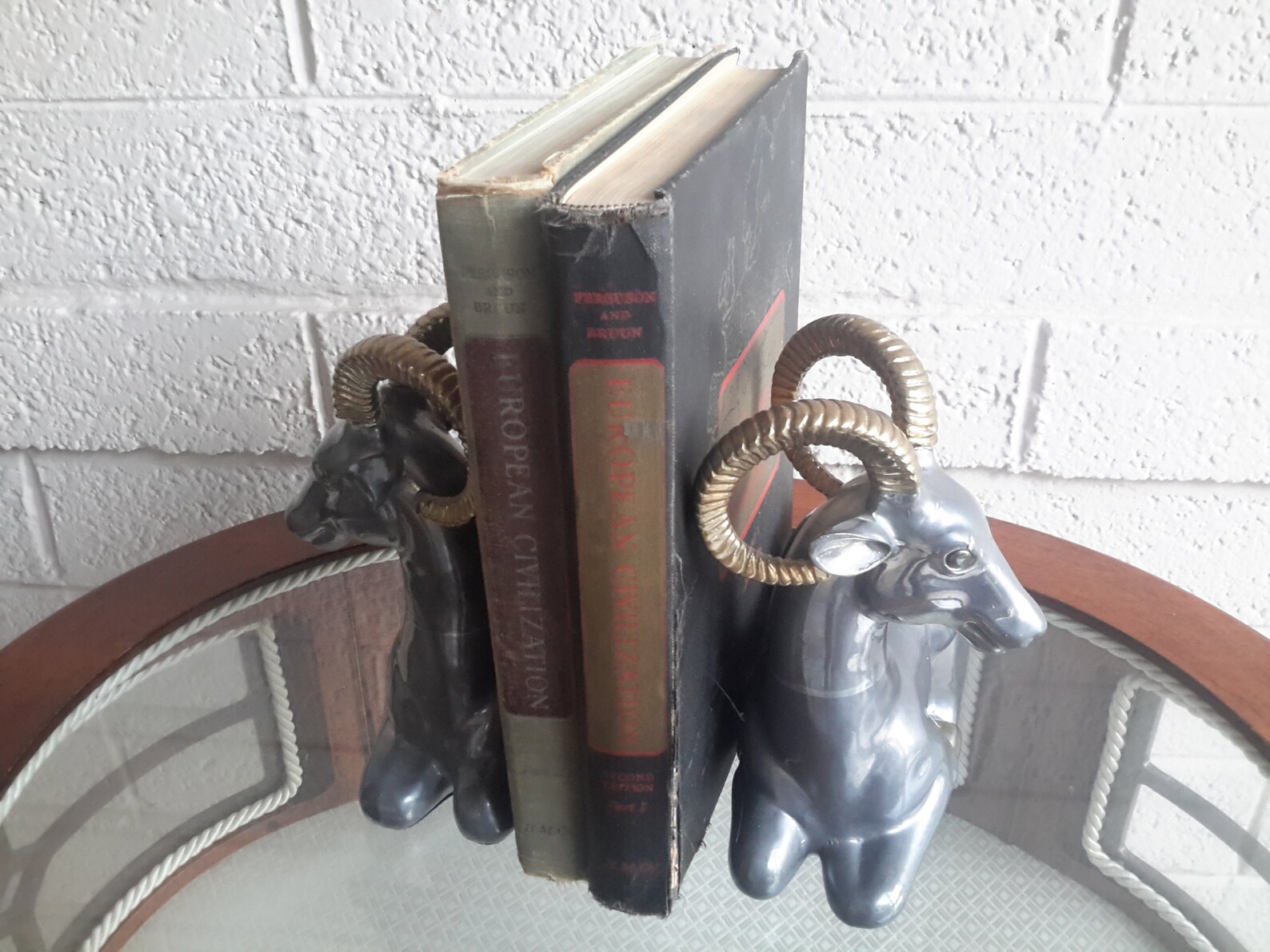 Mid Century Ram Bookends Sculpture / Brass and Pewter Ram | Etsy