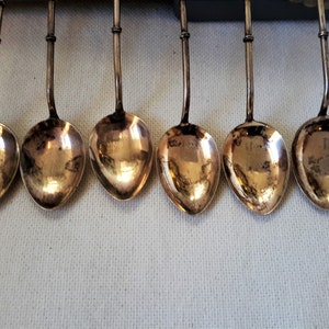 Sterling Silver Demitasse Spoon Set of 6 / Sakai Silversmiths Japan ...