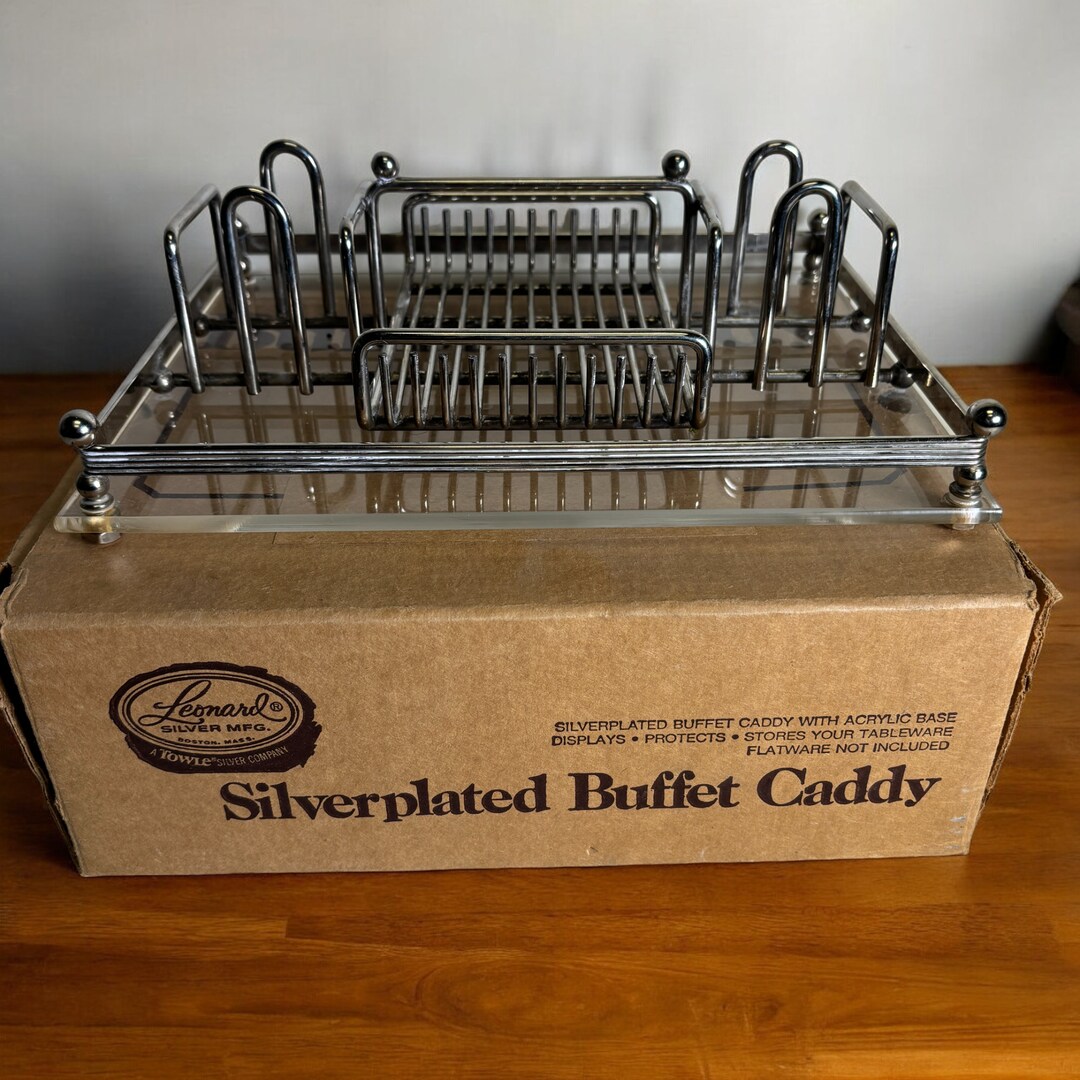 Towle Leonard Silverplated Buffet Caddy W Acrylic Base in Original Box ...