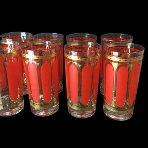 Fred Press Signed Barware Set of 8 Glasses & Carrier Caddy ~ Mid ...