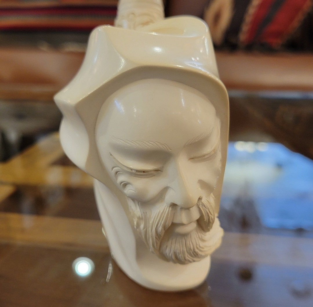 CAO Meerschaum Vintage Pipe ~ Asian Wise Man ~ Unused Carved Meerschaum ...
