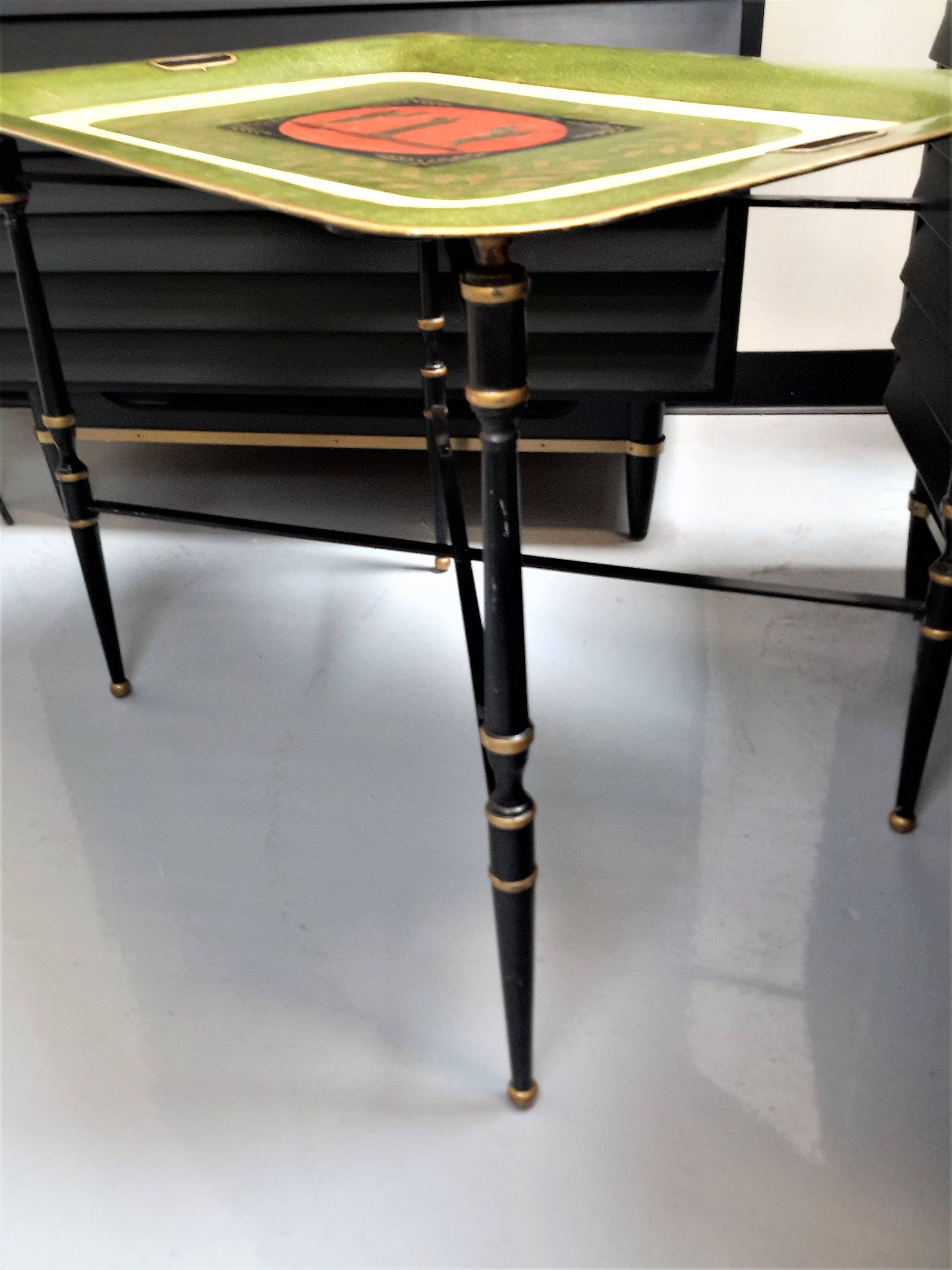 Vintage Italian Tray Table Metal / Removable Serving Tray Top - Etsy