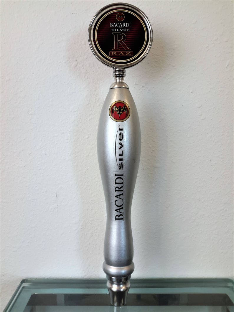 Bacardi Silver RAZ Beer Tap Handle Breweriana Barware Man Cave | Etsy
