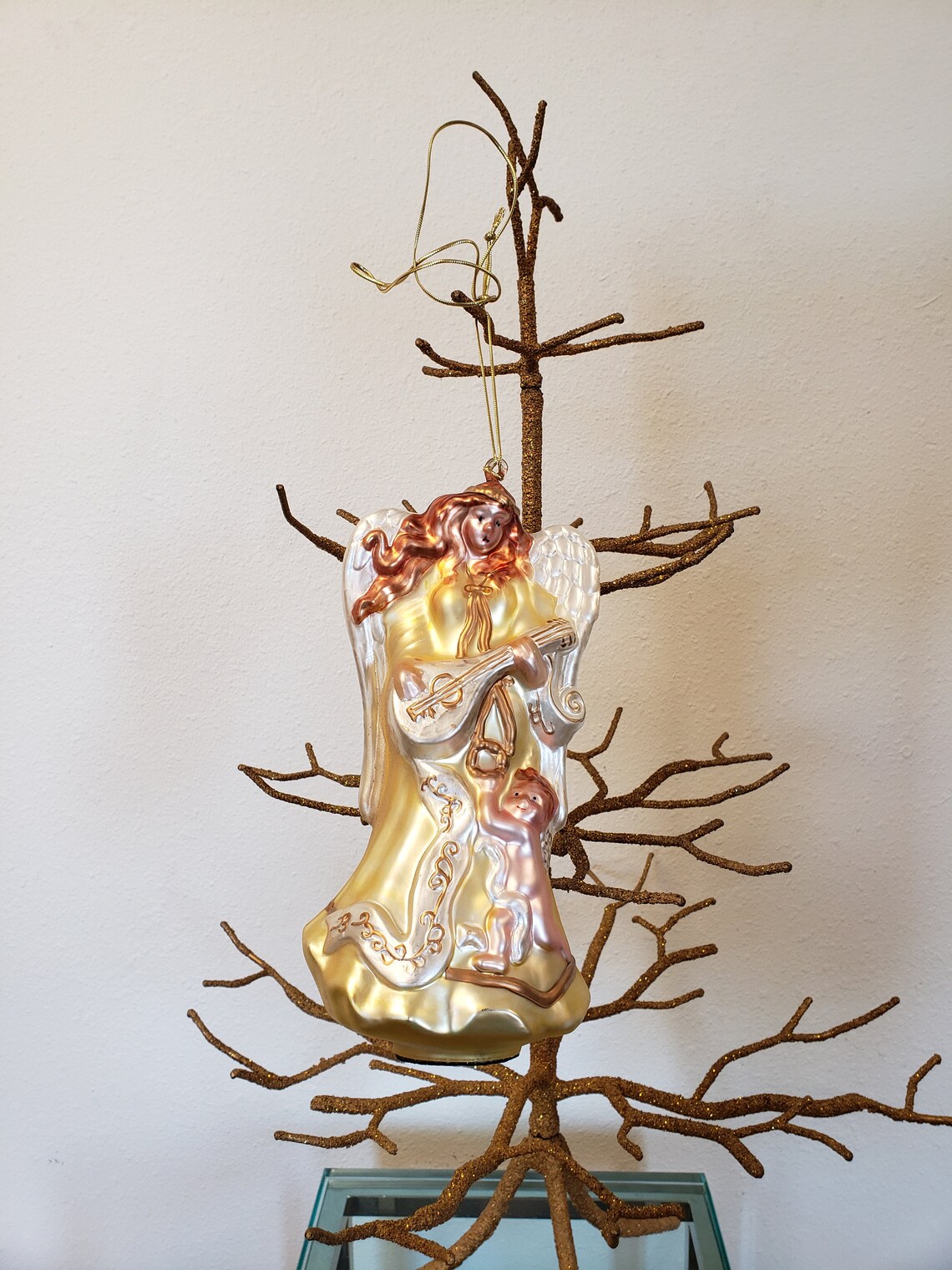 Large Blown Glass Angel Ornament / Christmas Tree Decor / 9 - Etsy