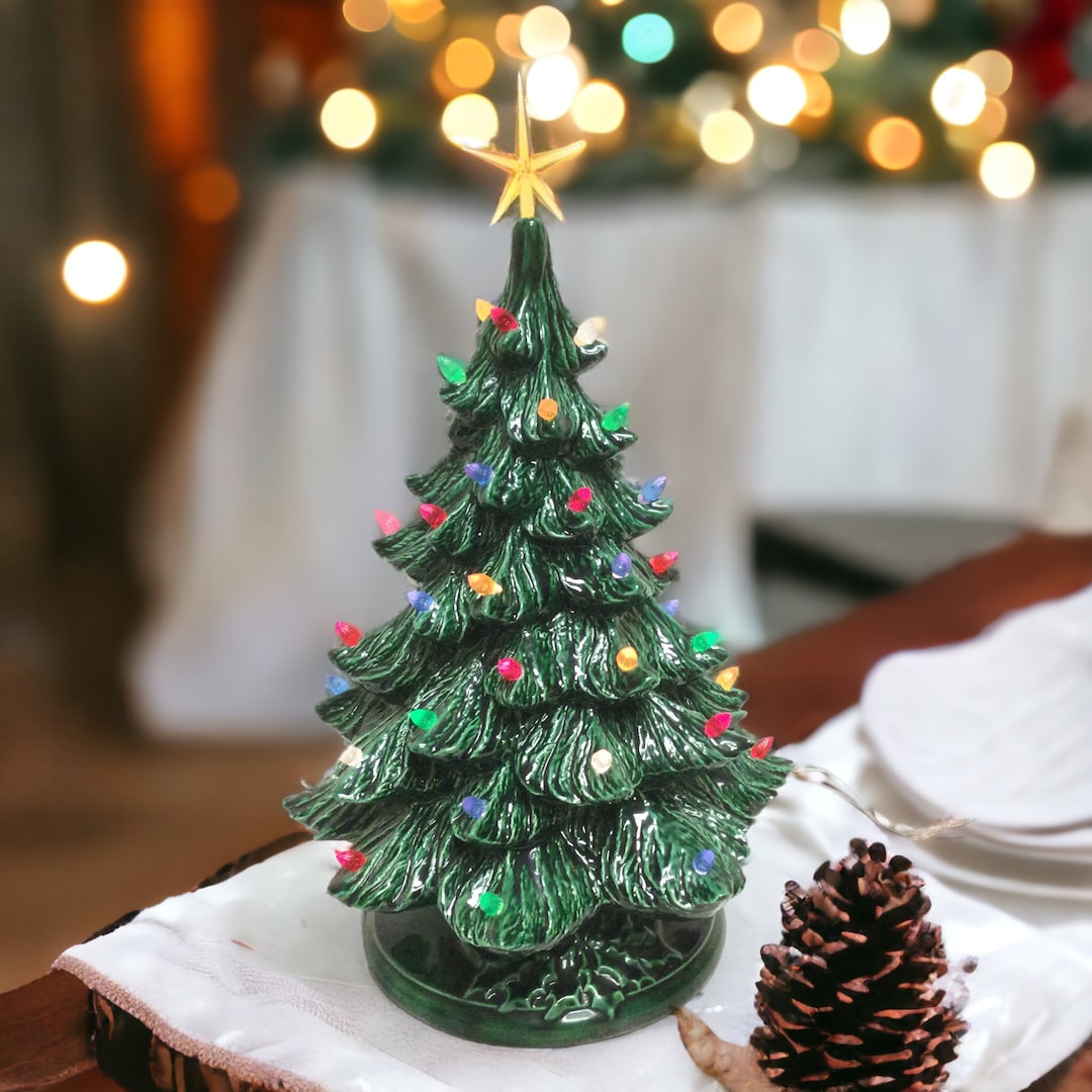 Ceramic Lighted Christmas Tree Vintage 1970s 18 Christmas Tree W Music ...