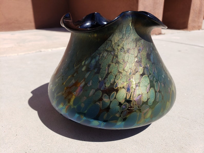 Loetz Glass Vase / Loetz Art Glass / Iridescent Blown Glass / - Etsy