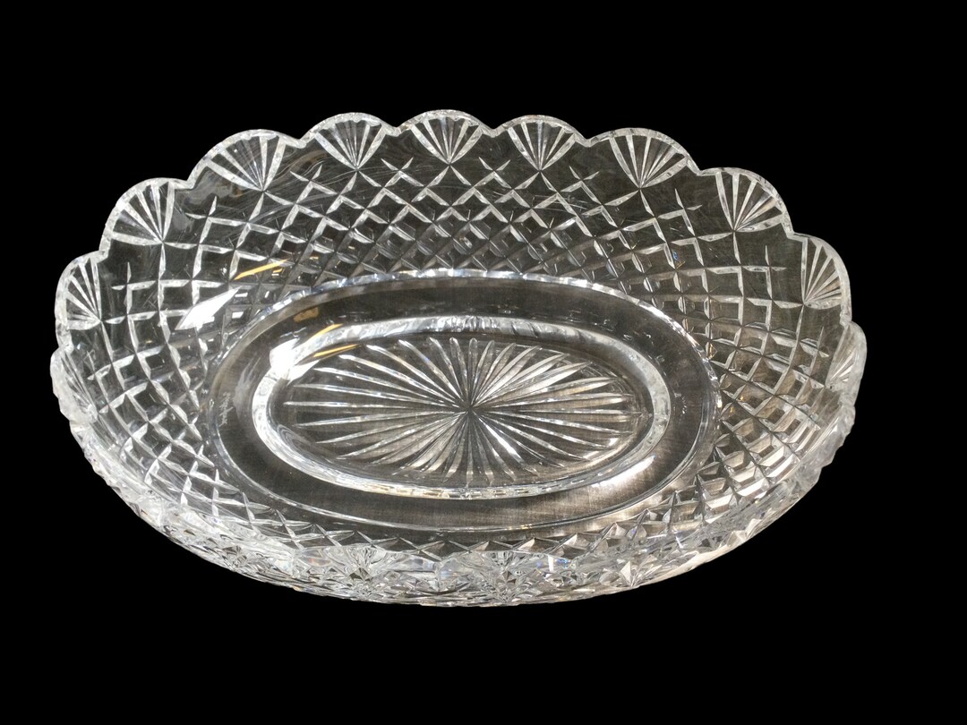 Waterford Crystal Signed Master Cutter Collection 10 1/2 Oval Bowl W ...