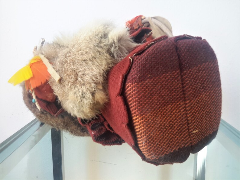 Vintage 15" Tall Native American Art Doll: Hand Crafted Paper Mache ...