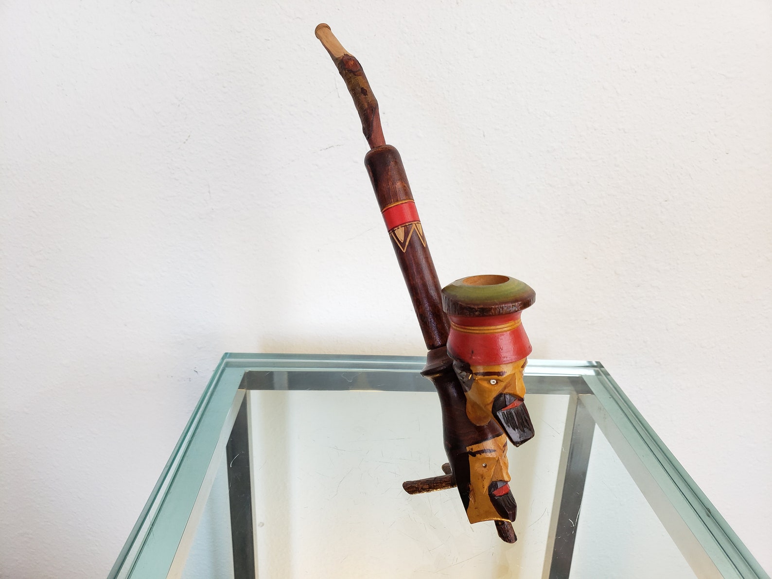 Italian Carved Pipe / Folk Art Pipe / Standing Pipe / Bearded Man Pipe ...