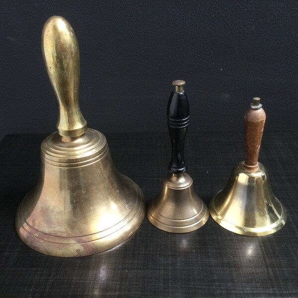Brass School Bell - Etsy