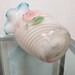 Fenton Glass Teleflora Swirl Art Glass Vase Aqua Crest Rim & Handpainted Roses / Art Glass Gift ...