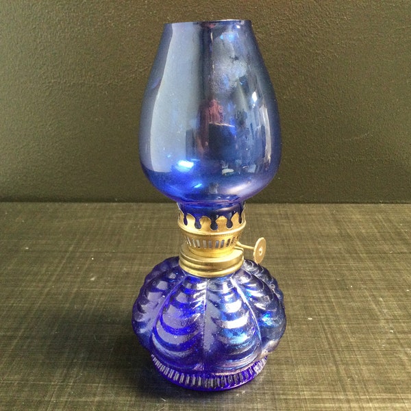 Cobalt Blue Oil Lamp - Etsy