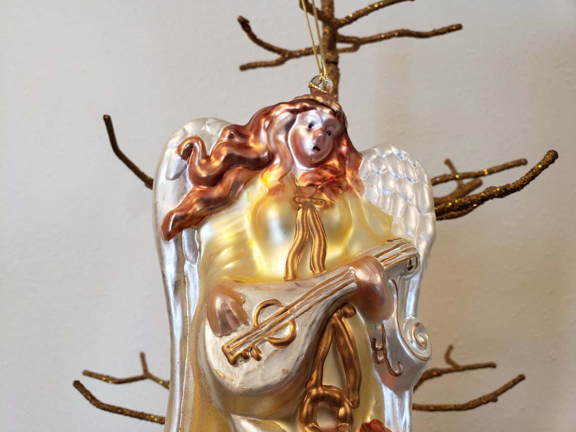 Large Blown Glass Angel Ornament / Christmas Tree Decor / 9 - Etsy