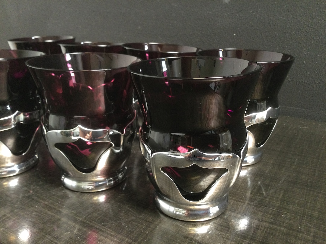 1930s Farber Bros Barware Chrome Cocktail Glasses Set of 8 ~ Art Deco ...