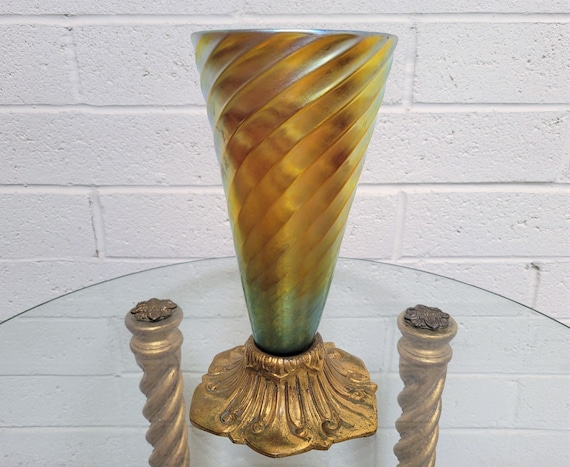 Tiffany Favrile Glass Vase Iridescent Color Effect Louis - Etsy