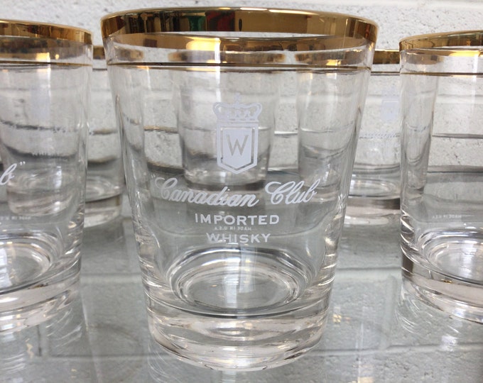 Canadian Club Double Old Fashioned Barware Set of 6 ~ Like New in Box ...