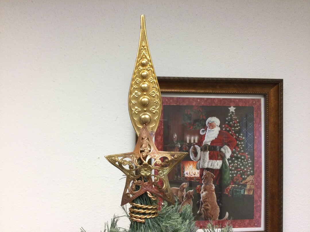 Christmas Tree Topper ~ Star With Spire 7" Tall ~ Antiqued Metal ...