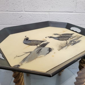 California Quails Serving Tray / Artist Grace B Gilmore / Handmade ...
