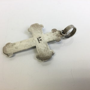 Sam Bahe Native American Sterling Silver & Turquoise Cross Pendant ...