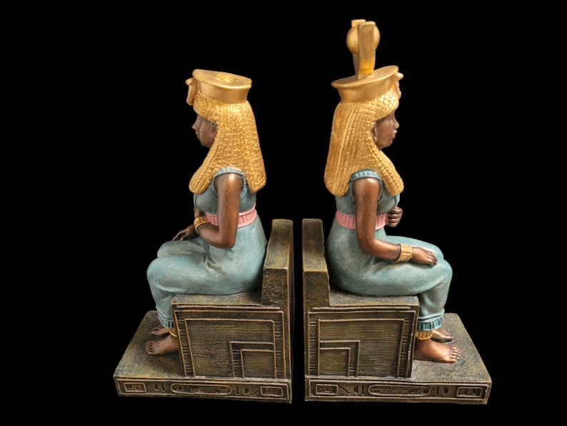 Egyptian Goddess Isis Bookends Pair Ancient Egyptian Goddess - Etsy