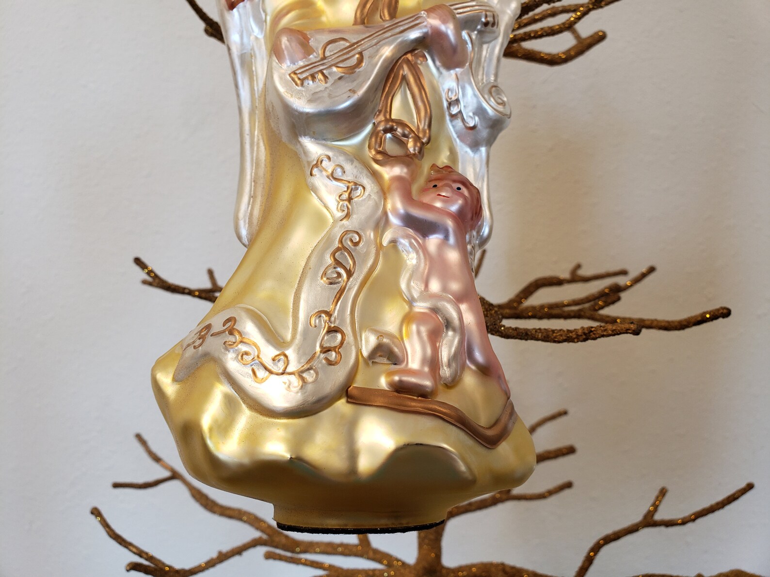 Large Blown Glass Angel Ornament / Christmas Tree Decor / 9 - Etsy