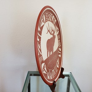 Native American Art Pottery Elk 15" / Nature Motif Mountain Home Decor ...