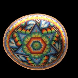Huichol Beaded Gourd W Sacred Symbols 6 Vintage Indigenous Mexican Folk ...