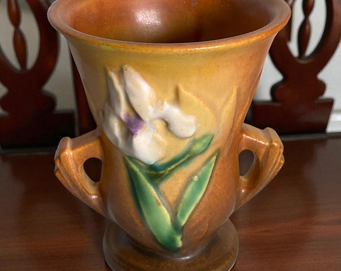 Vintage Large Iris Roseville Reproduction Vase With Handles 928-12 ...