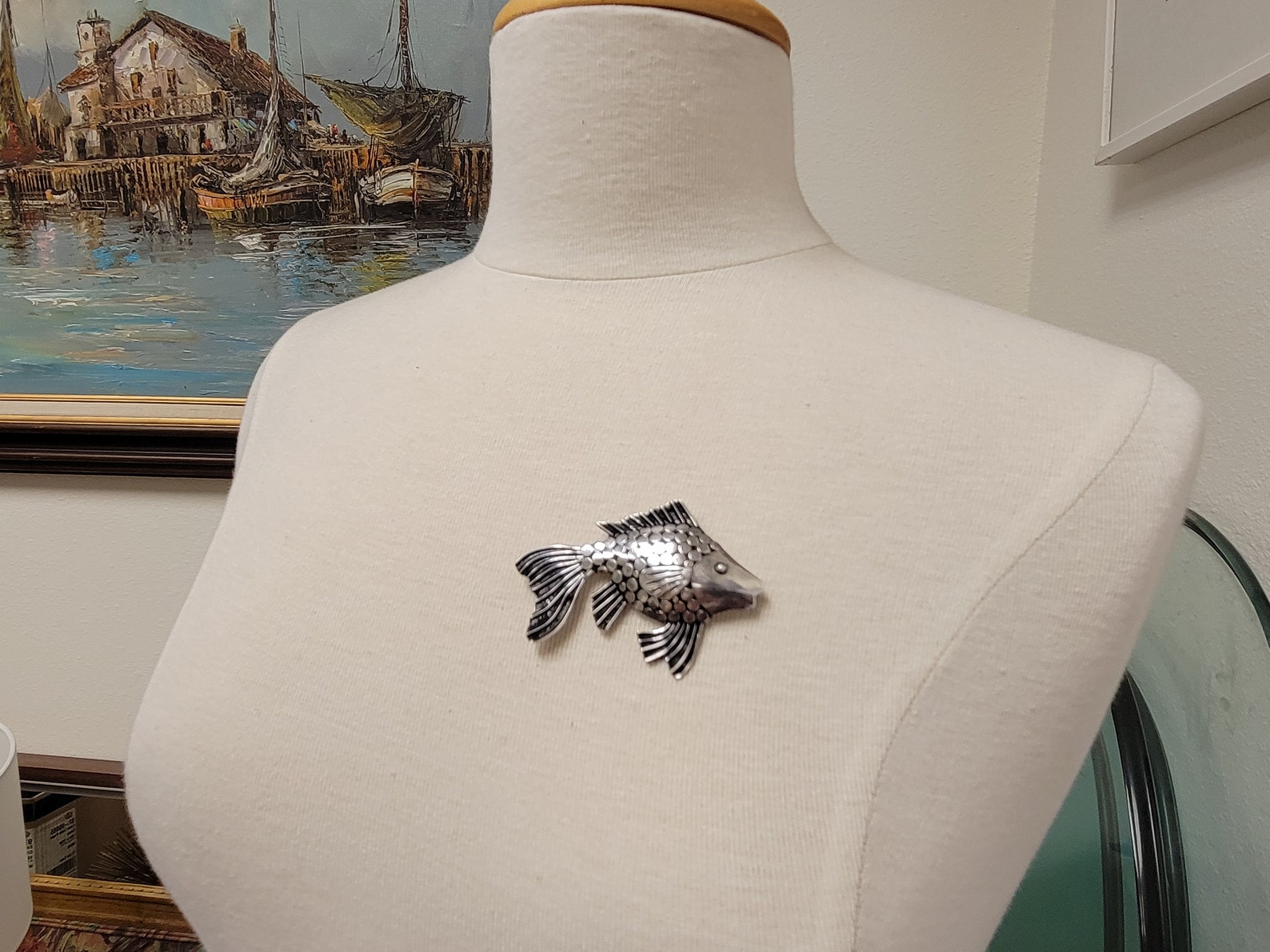 Sterling Silver Fish Brooch / Handcrafted Silversmith Brooch / 9 Grams ...
