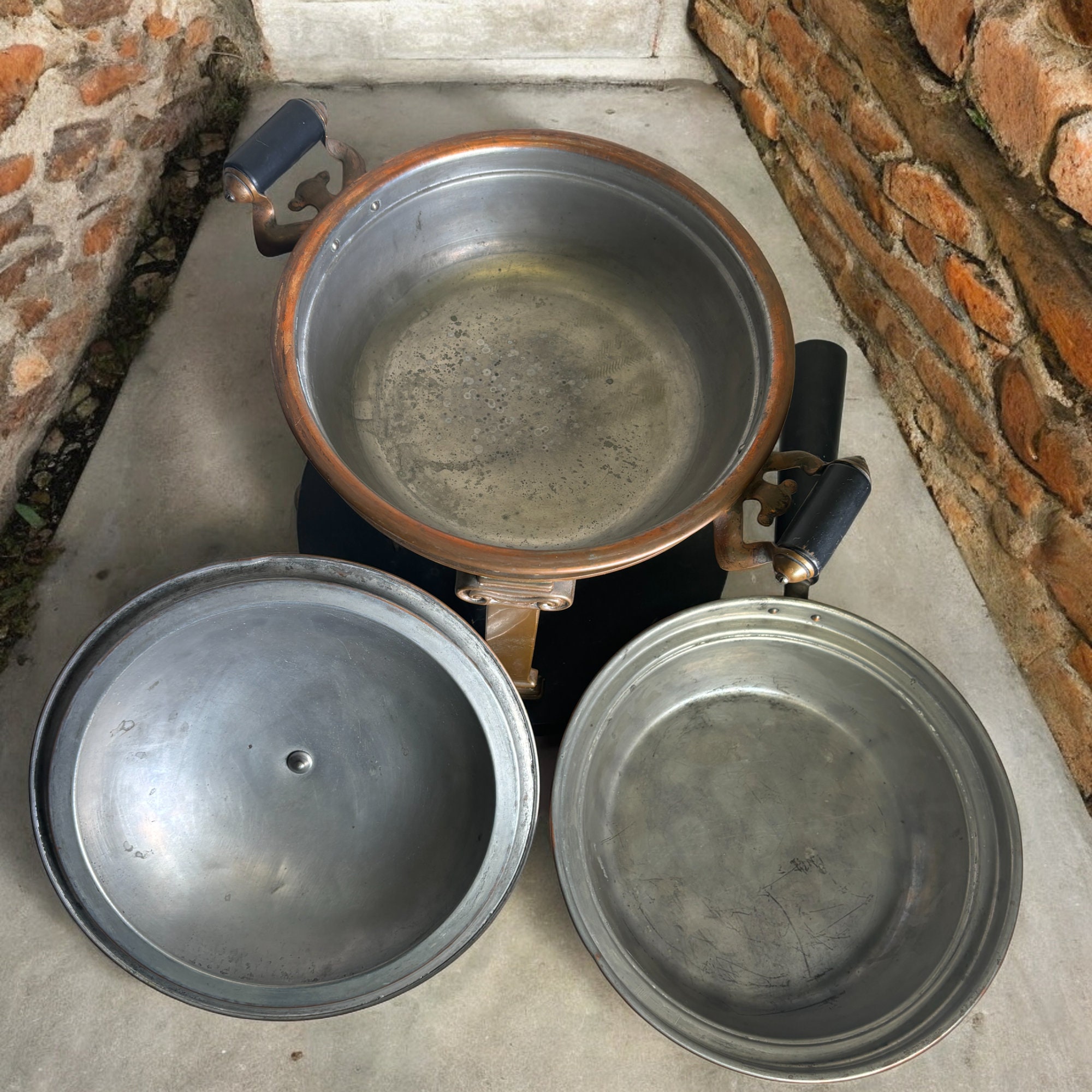 Sternau & Co Copper Chafing Dish ~ Antique Chafing Dish Set W Wooden ...