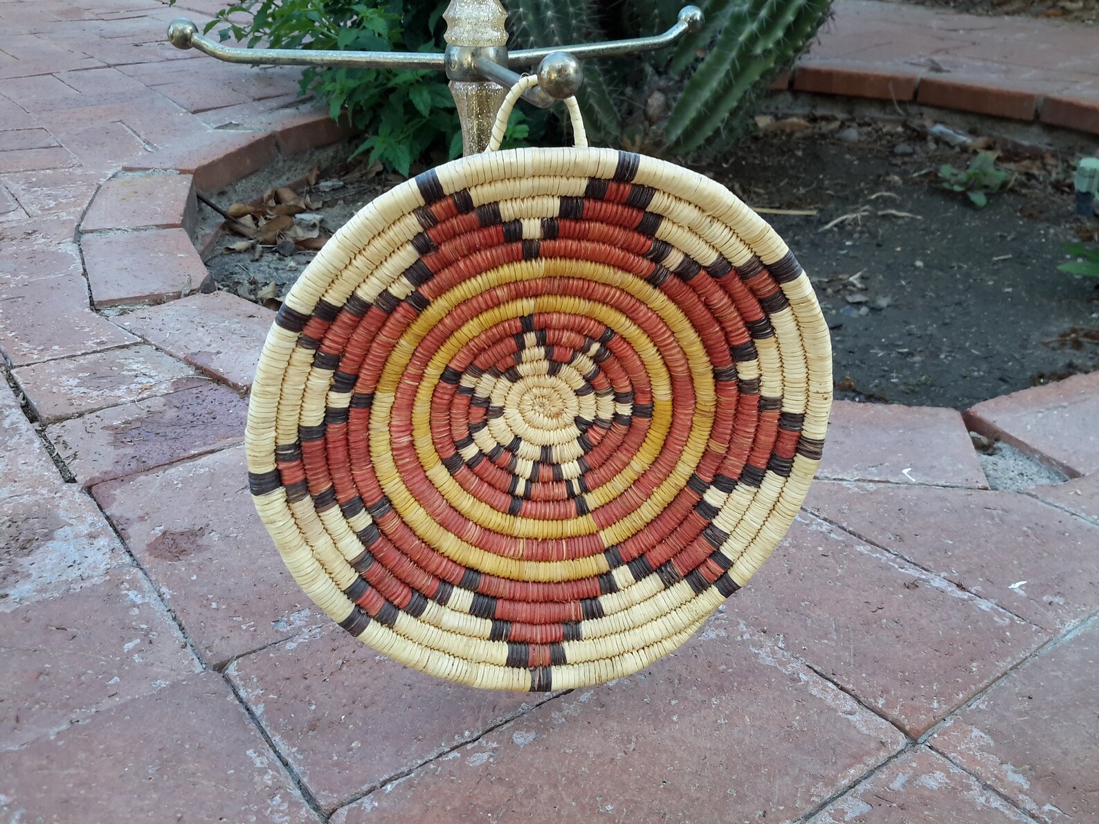Hopi Basket Polychrome Flower Petal 9 Point Coiled Fiber Arts | Etsy