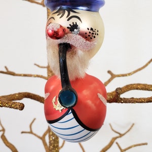 1940's Santa Claus Sailor Ornament / Mercury Glass Ornaments / Naval ...