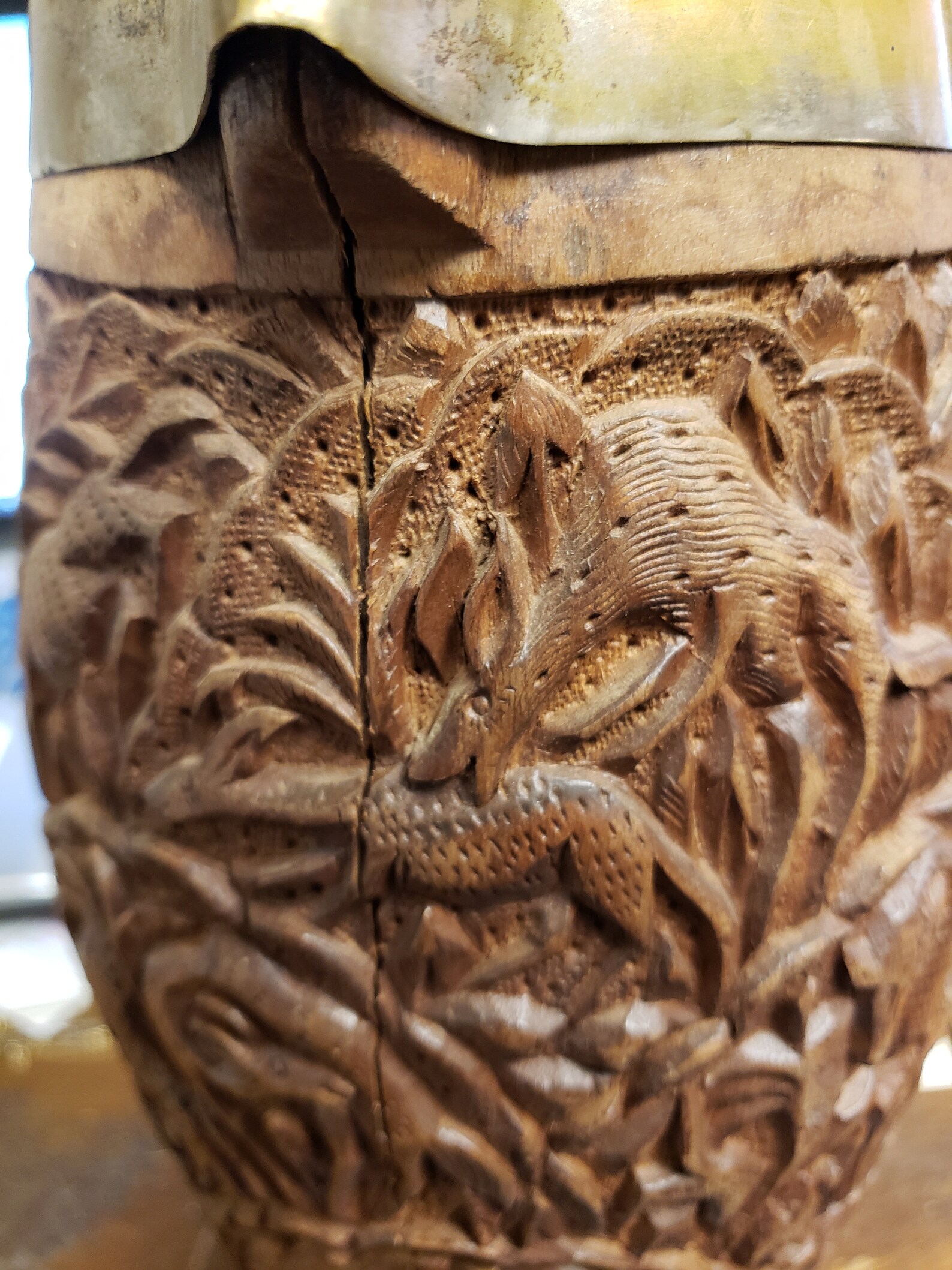 Elaborate Carved Wood German Stein Set African Animal Themed / | Etsy