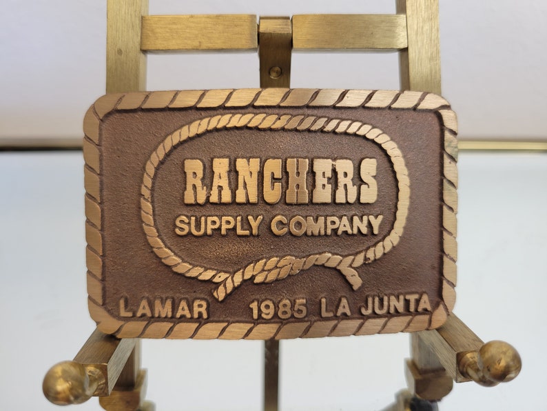 Ranchers Supply Company Belt Buckle / Solid Brass Farmer Belt - Etsy