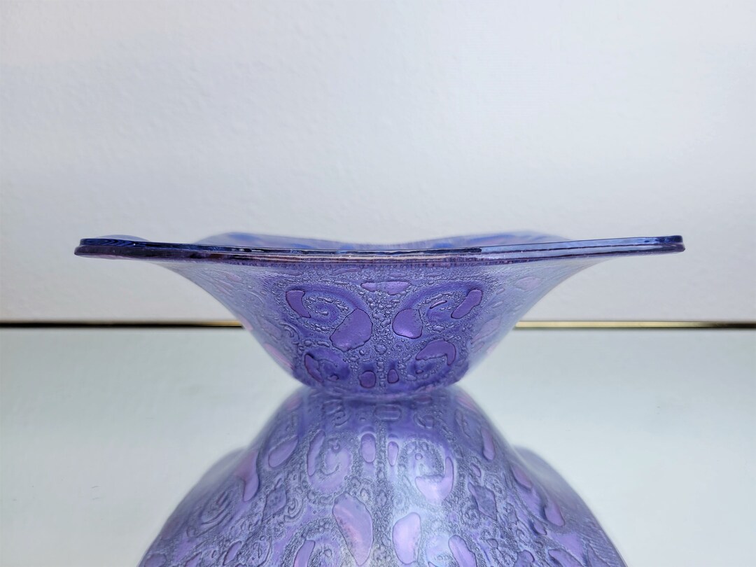 Higgins Art Glass Square Bowl / Mid Century Modern Glass / Studio Art ...