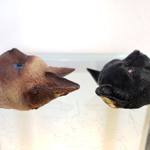 Cat Head Magnets / Pair of Chris Thomas Feline Magnets / - Etsy