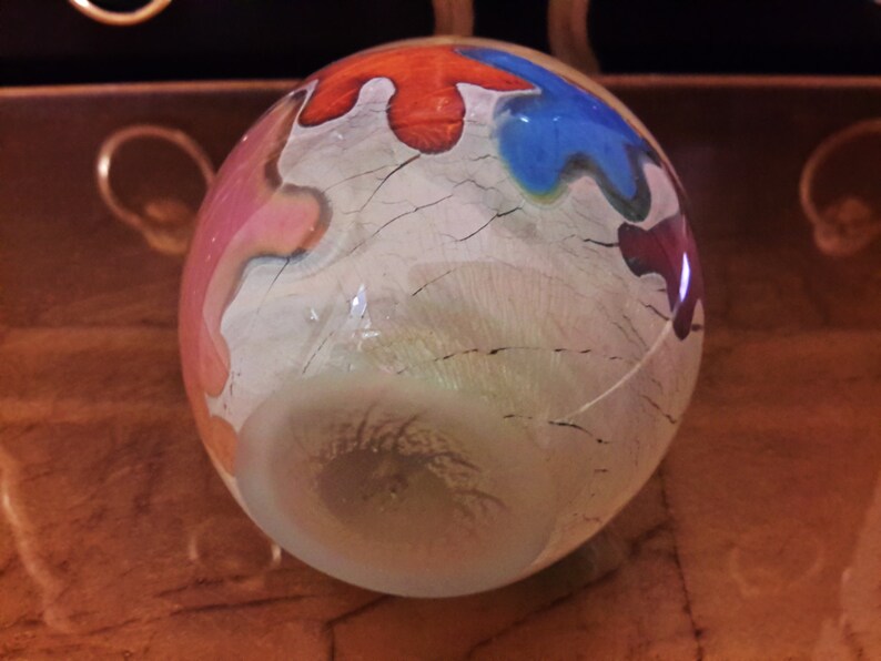 1985 Douglas Becker Paperweight Art Glass / Geometric Amoeba / | Etsy