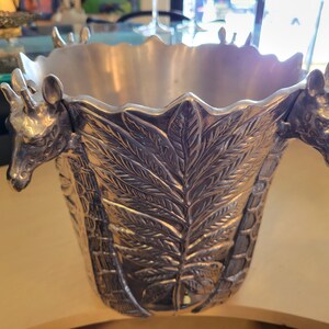 Vintage Arthur Court Giraffe Ice Bucket: Safari Collection Aluminum ...