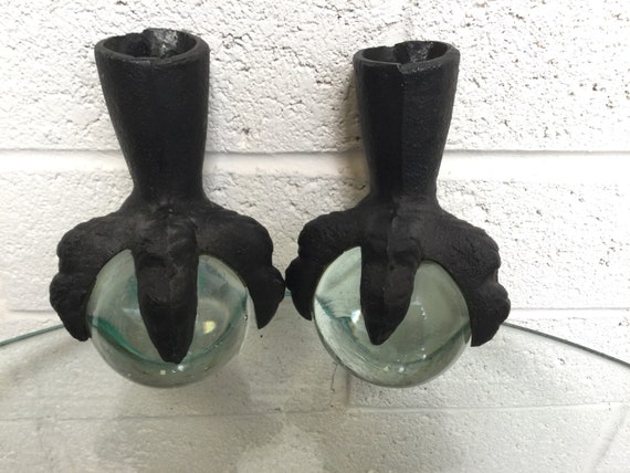 Vintage Cast Iron Claw & Clear Glass Ball Table Foot Terminal - Etsy